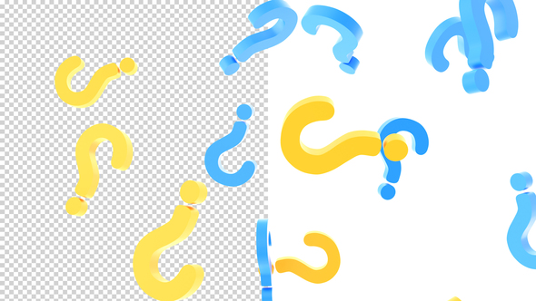 Blue and Yellow Question Marks, Motion Graphics | VideoHive